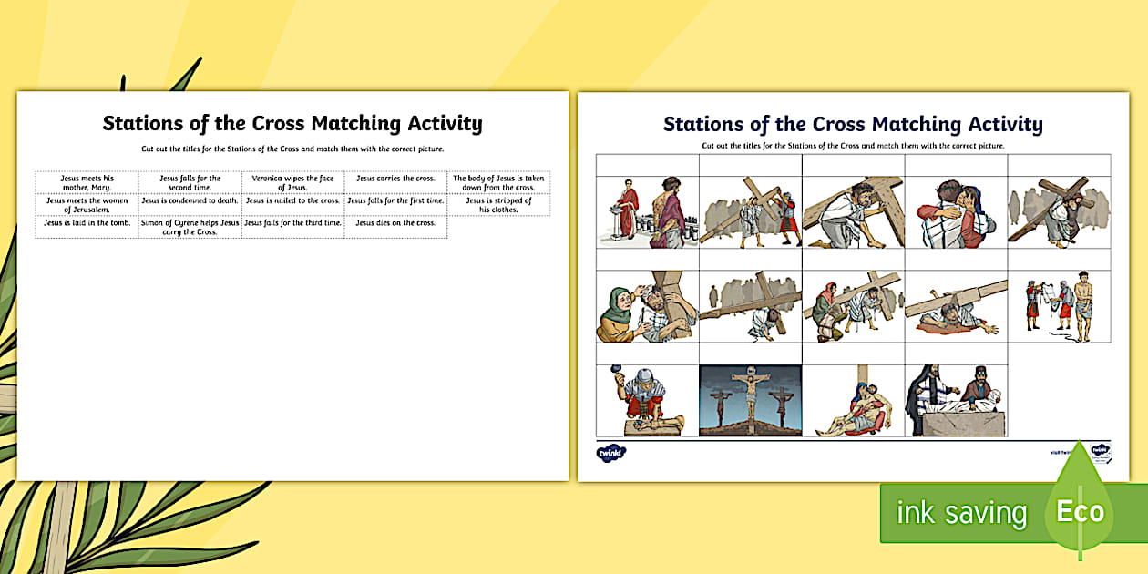 Editable Stations of the Cross Matching Activity - Twinkl