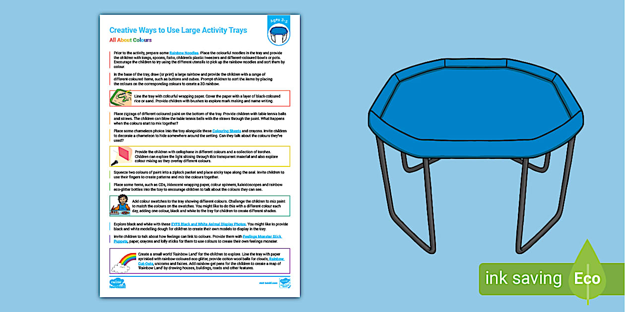 EYFS Ages 3-5 Large Activity Trays: All About Colours