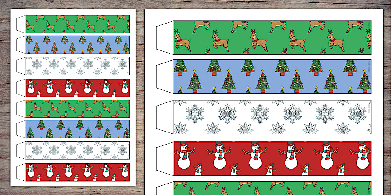 Christmas Patterns Paper Chains | Twinkl Party - Twinkl