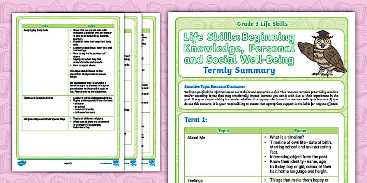 Gr 3 LS: Beginning Knowledge, Personal & Social Wellbeing Summary