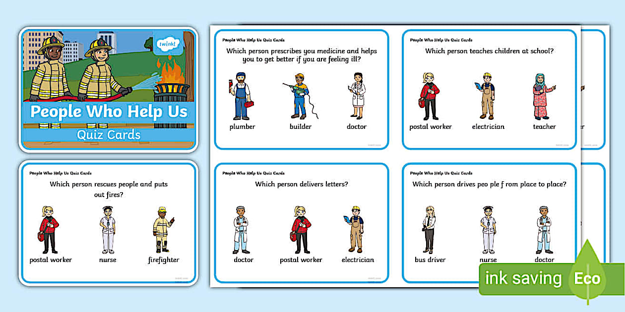 Jobs - People Who Help Us Quiz Cards - ESL Jobs Game