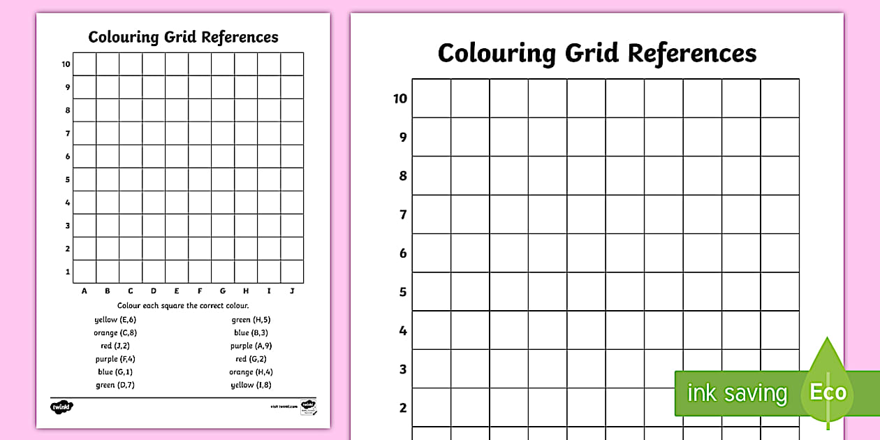 Colouring Grid References Worksheet - Area Reference