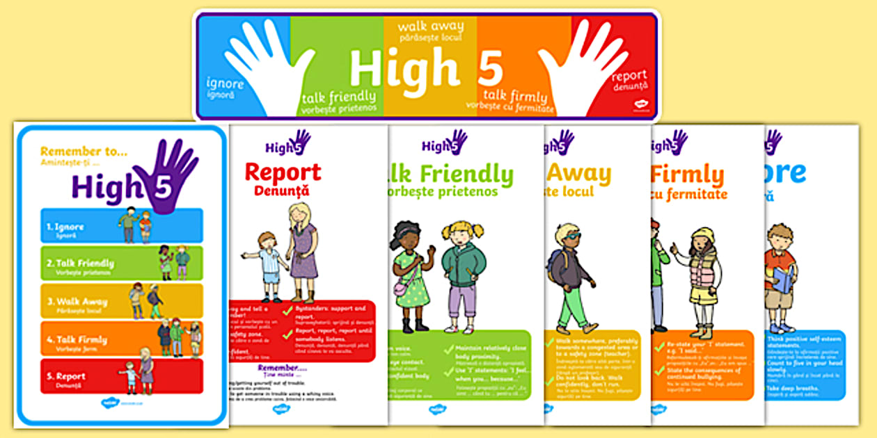 High Five How To Deal With Bullying Pack Romanian Translation