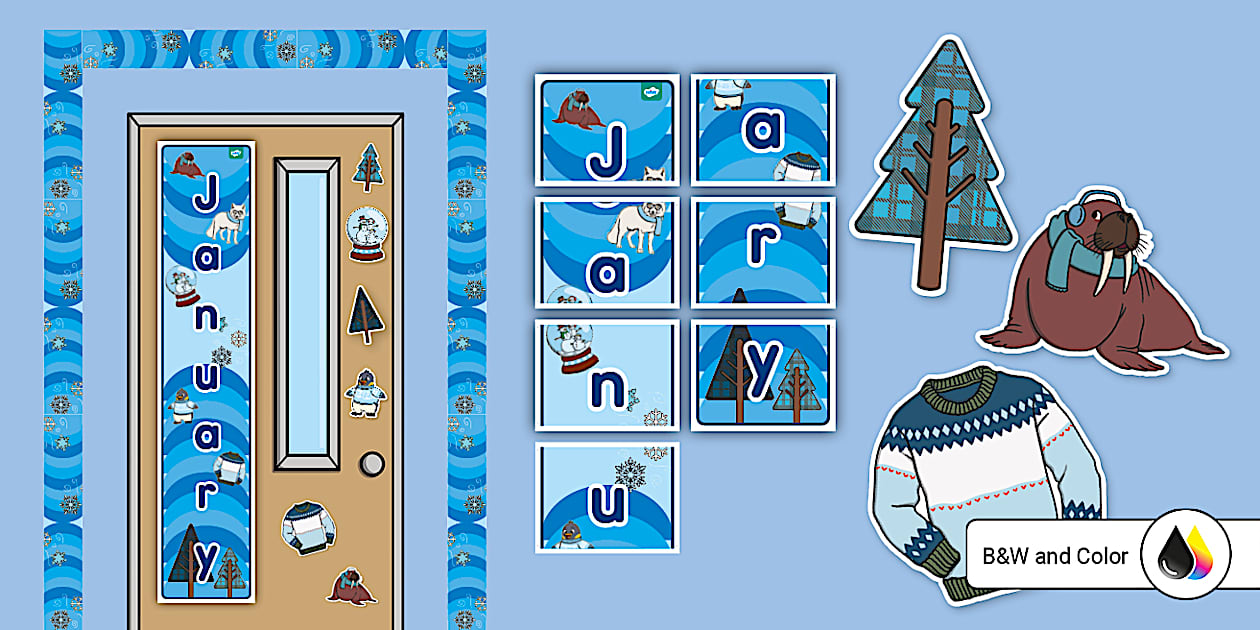 January Door Decorating Pack (teacher made) - Twinkl