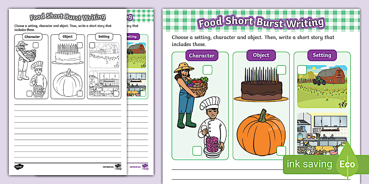 Food Short Burst Writing Template (teacher made) - Twinkl