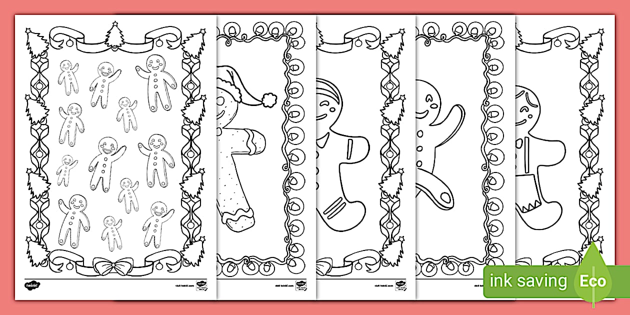 Christmas Gingerbread Man Mindfulness Colouring - Twinkl
