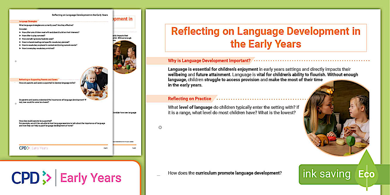 Language Development - Reflection - Language - Twinkl - CPD