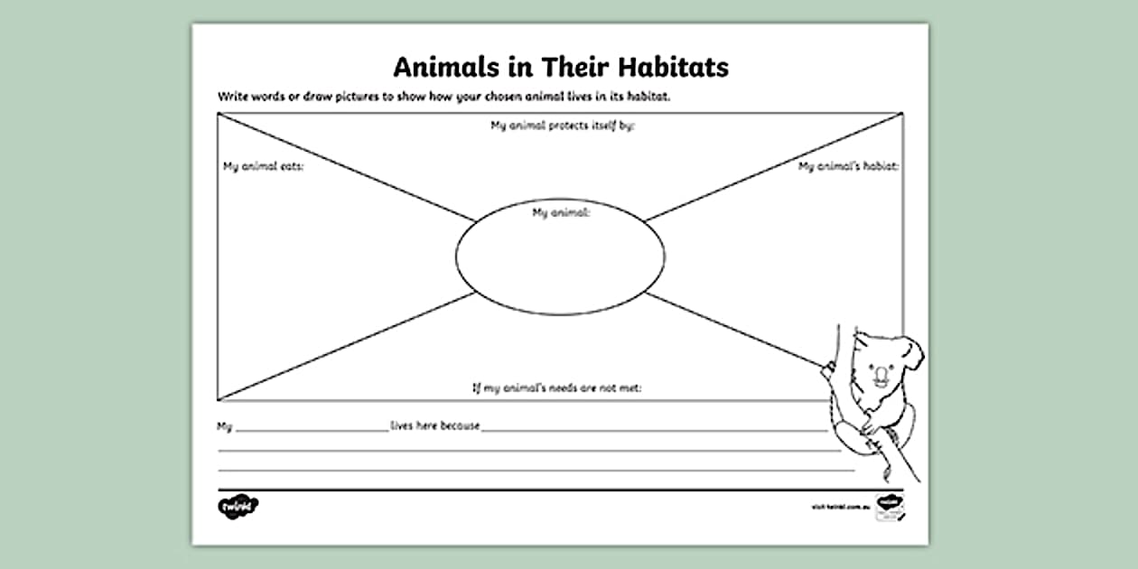 Editable Animals in Their Habitats Worksheet (teacher made)