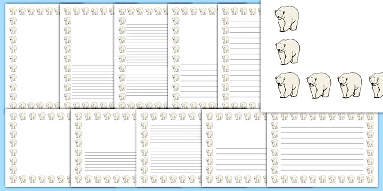 Polar Bear Page Borders (teacher made) - Twinkl