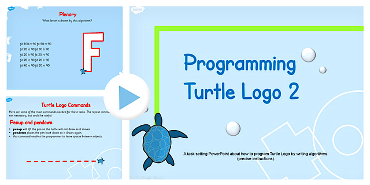 Programming Turtle Logo Writing Algorithms PowerPoint Lesson 2