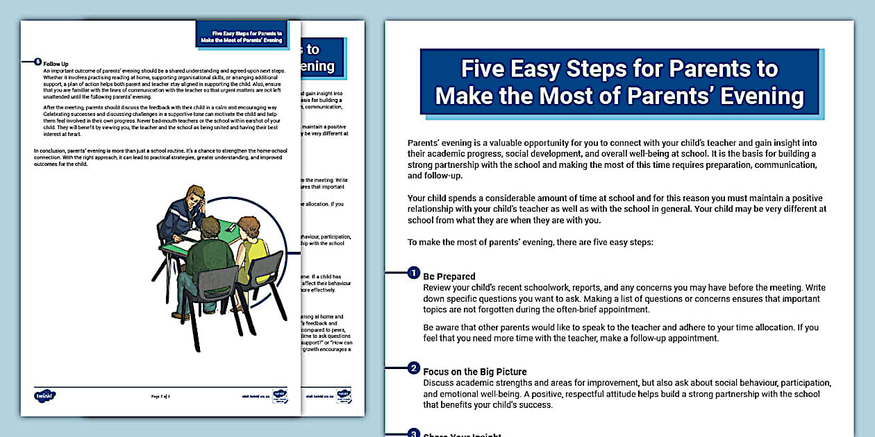 5 Easy Steps for Parents to Make the Most of Parents' Evening – Parents ...