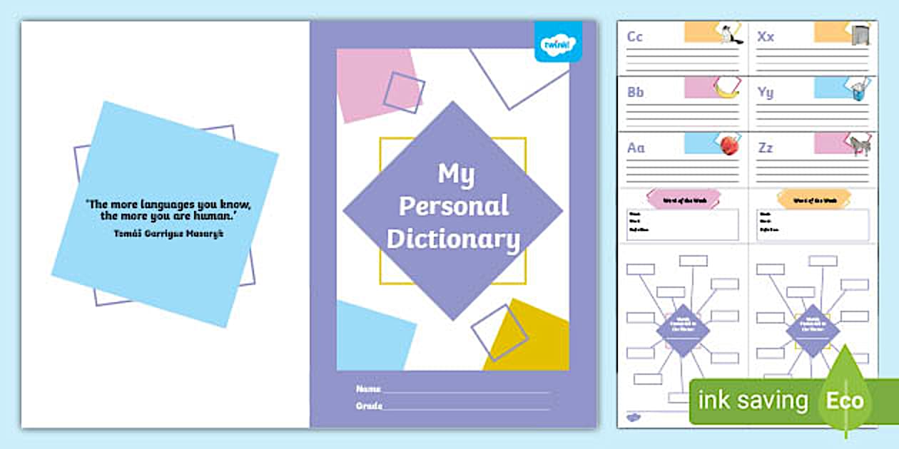 Editable My Personal Dictionary - Twinkl
