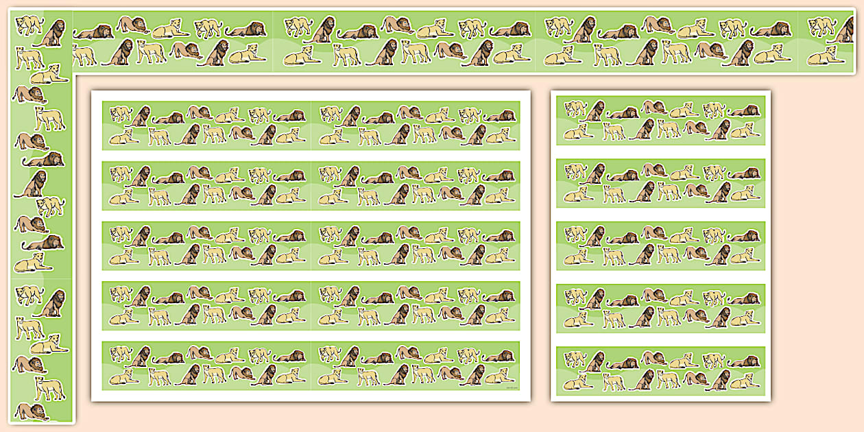Lions Display Border - KS1 (teacher made) - Twinkl