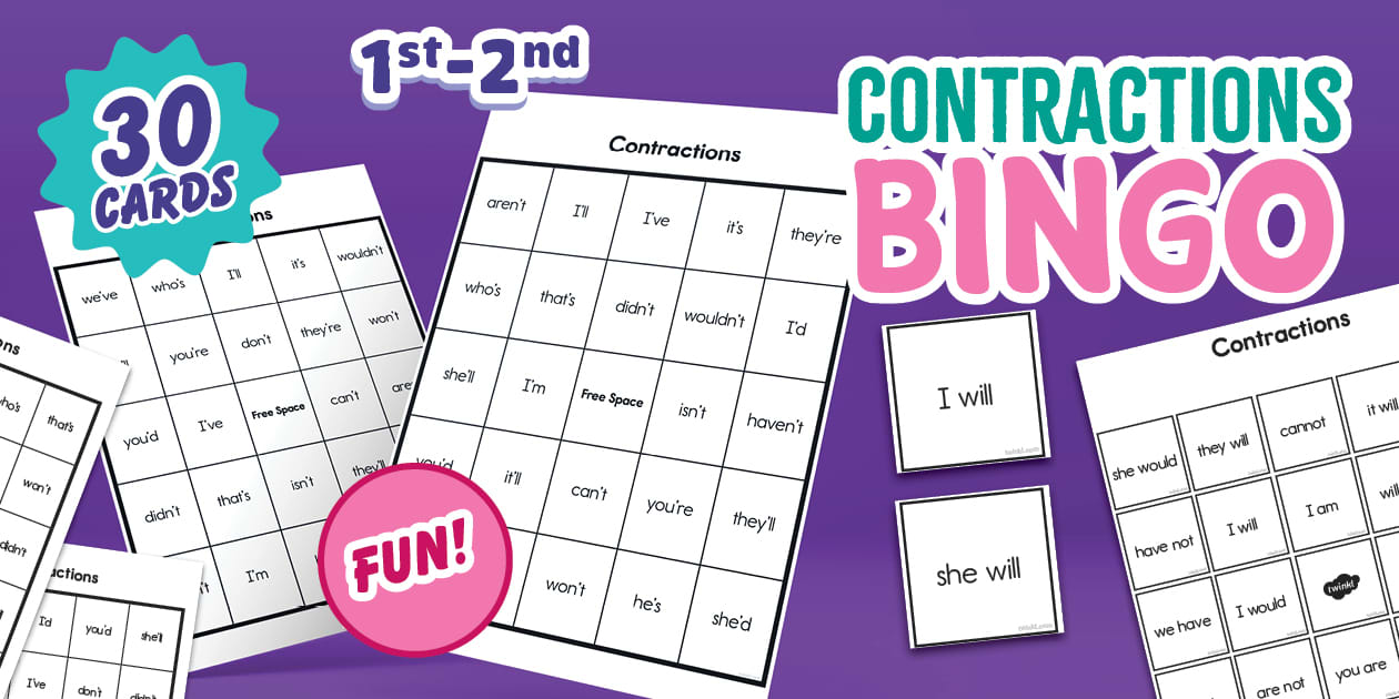 Contractions Grammar Game for 1st-2nd Grade | Twinkl USA