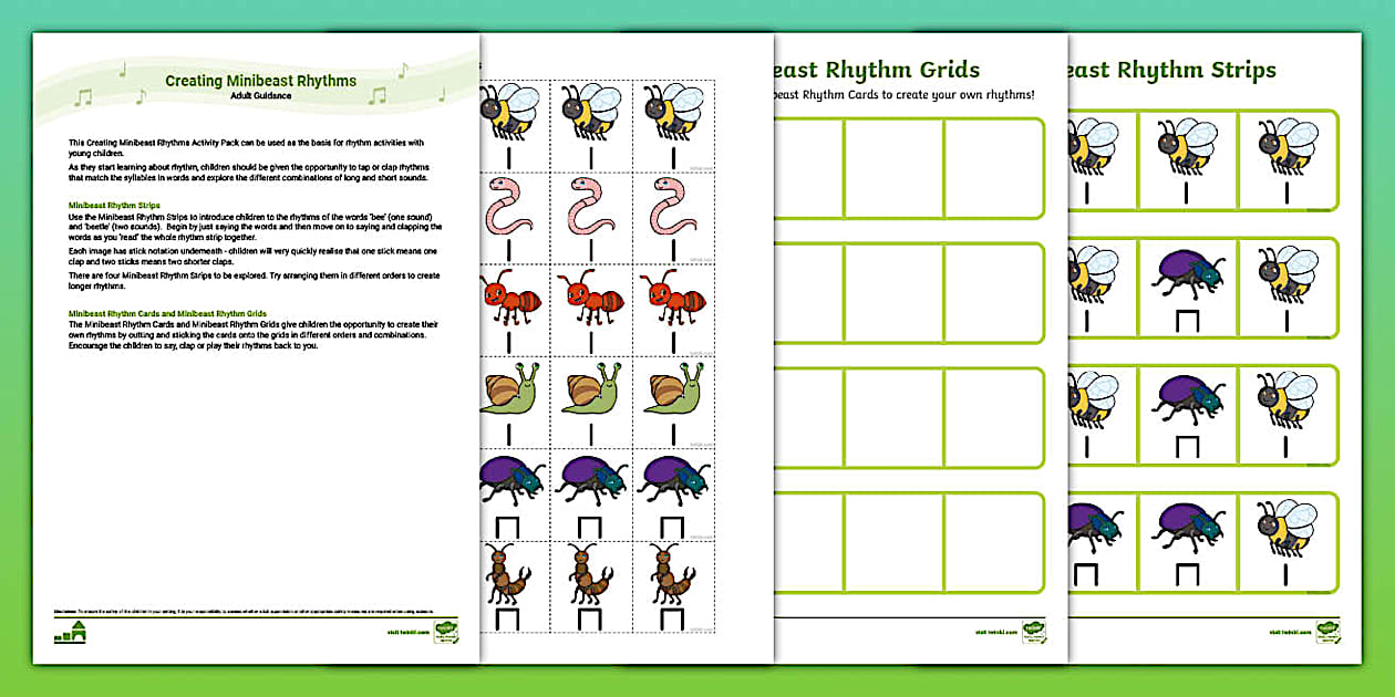Creating Minibeast Rhythms Activity Pack (teacher made)