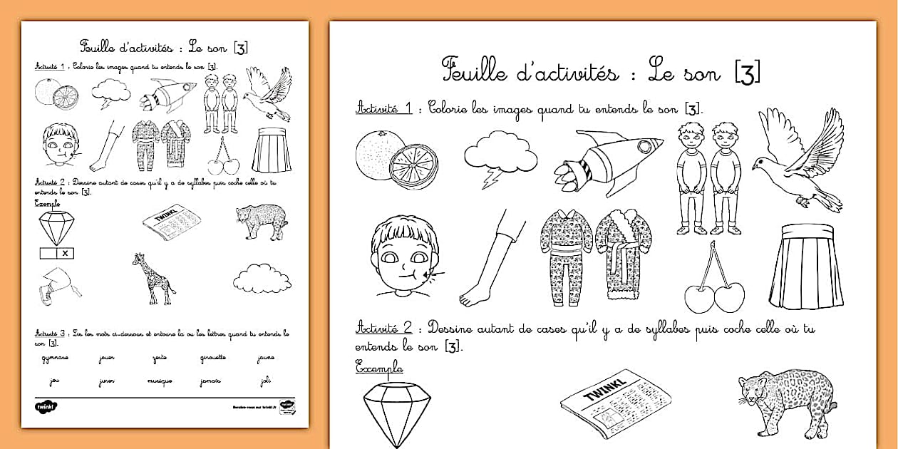 Feuille d'activités : Le son j [ʒ] (professor feito)