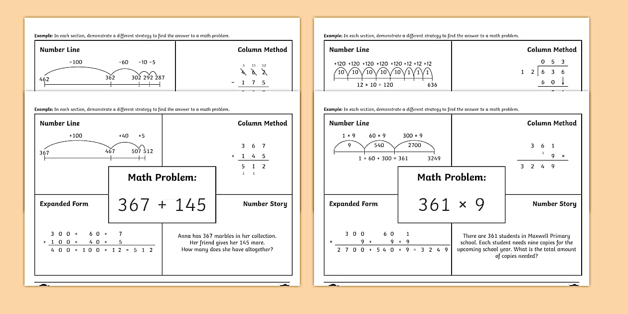 👉 Math Strategy Boards: Addition, Subtraction, Multiplication and Division