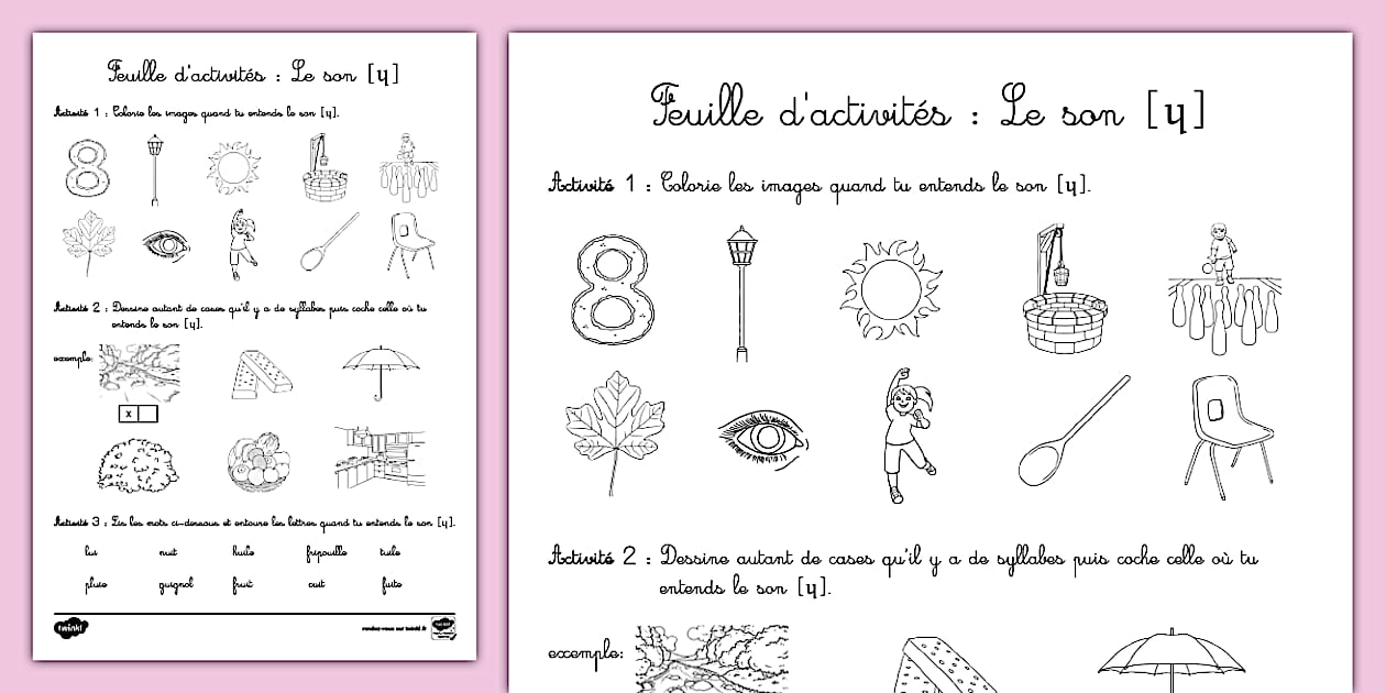 Feuille d'activités : Le son [ɥ] (teacher made) - Twinkl