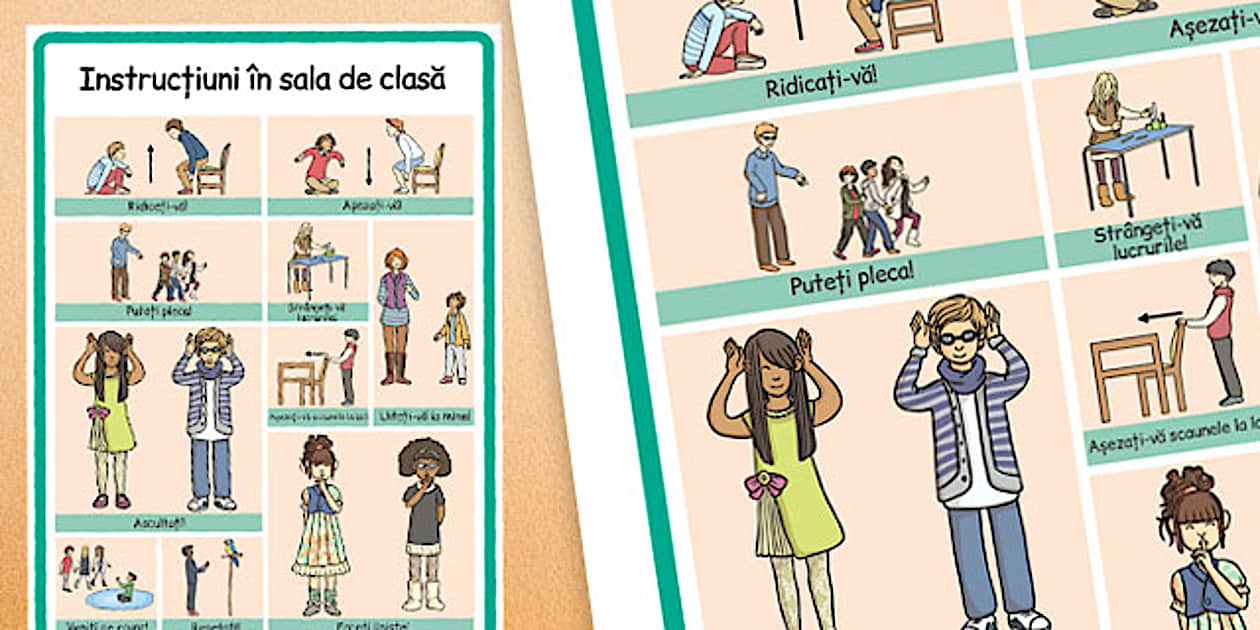 Instrucțiuni în sala de clasă - Planșă cu reguli