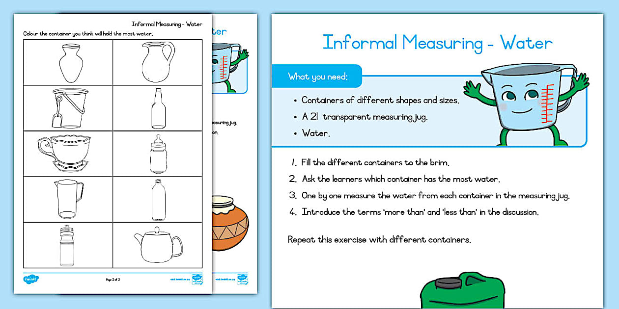 Grade 1 Mathematics Measurement - Measuring Water Activity