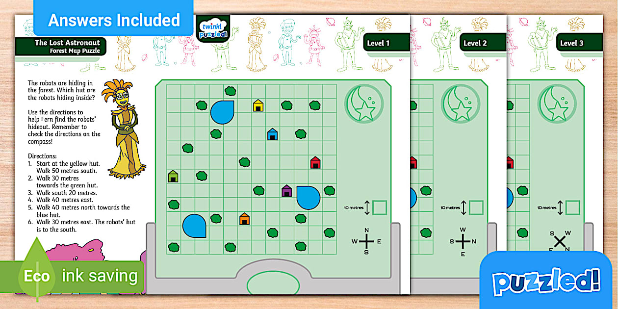 The Forest Planet Forest Map Puzzle Pack (teacher made)