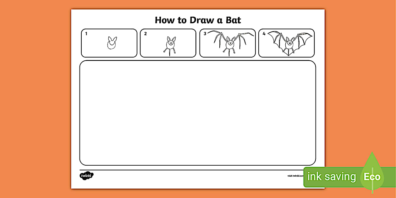 Learn How to Draw a Bat In Four Steps | Twinkl | KS1