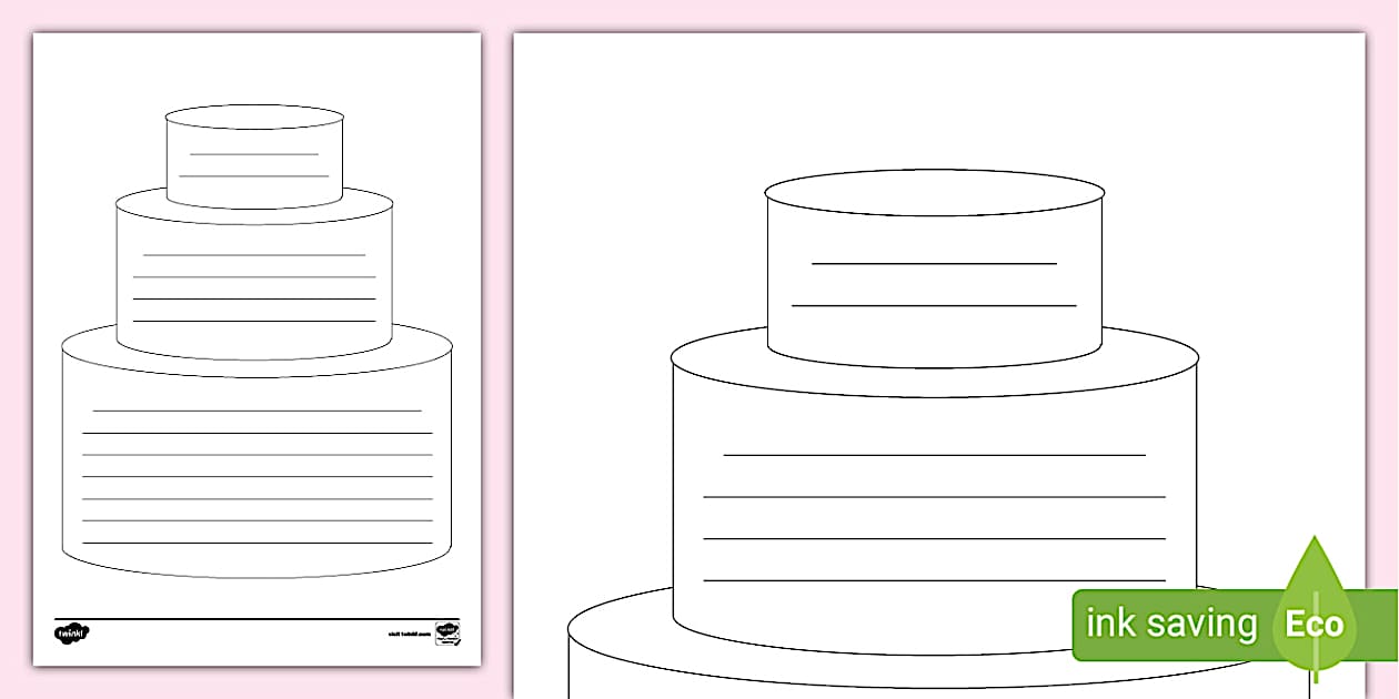 Wedding Cake Writing Frame (teacher made) - Twinkl