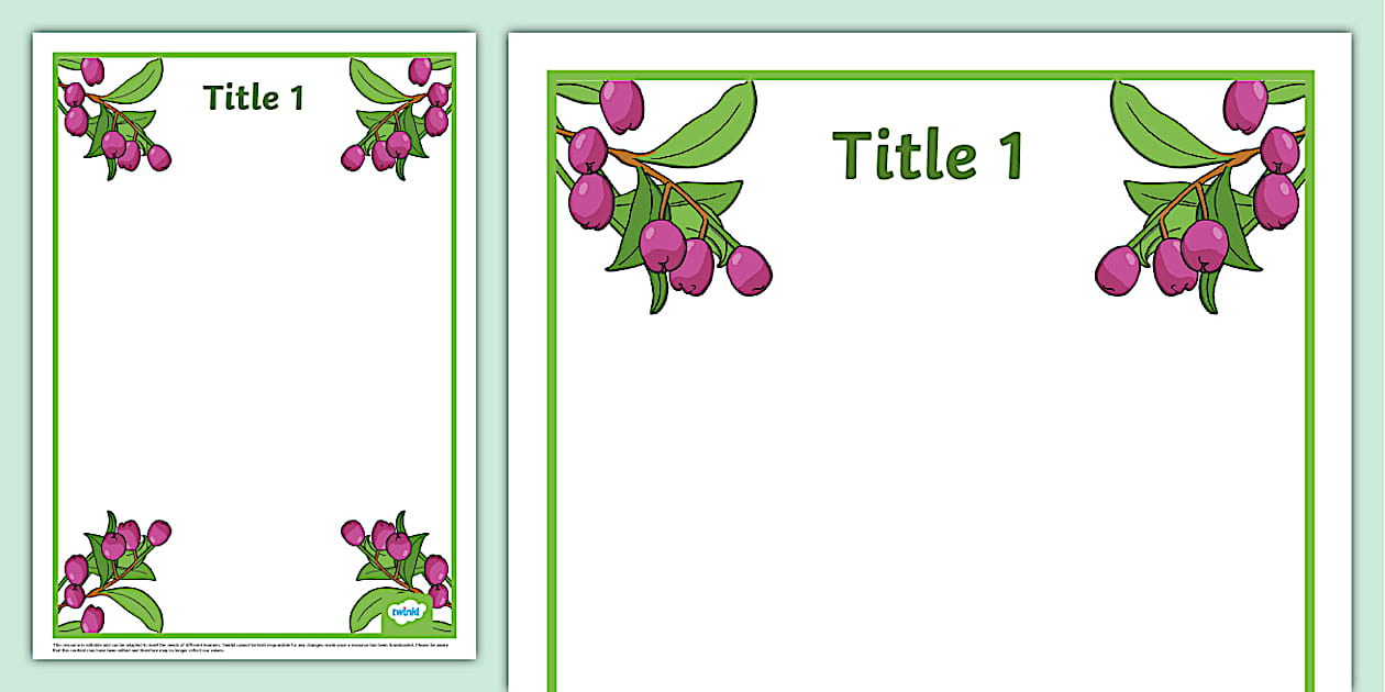 Lilly Pilly Flower Editable Classroom Area Display Sign
