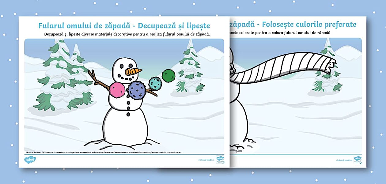 Fularul omului de zăpadă – Activitate practică - Twinkl