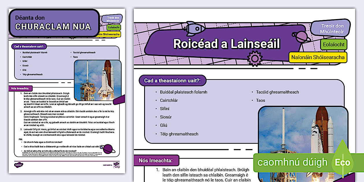 Rocket Launch Guidance Sheet Gaeilge (Teacher-Made) - Twinkl