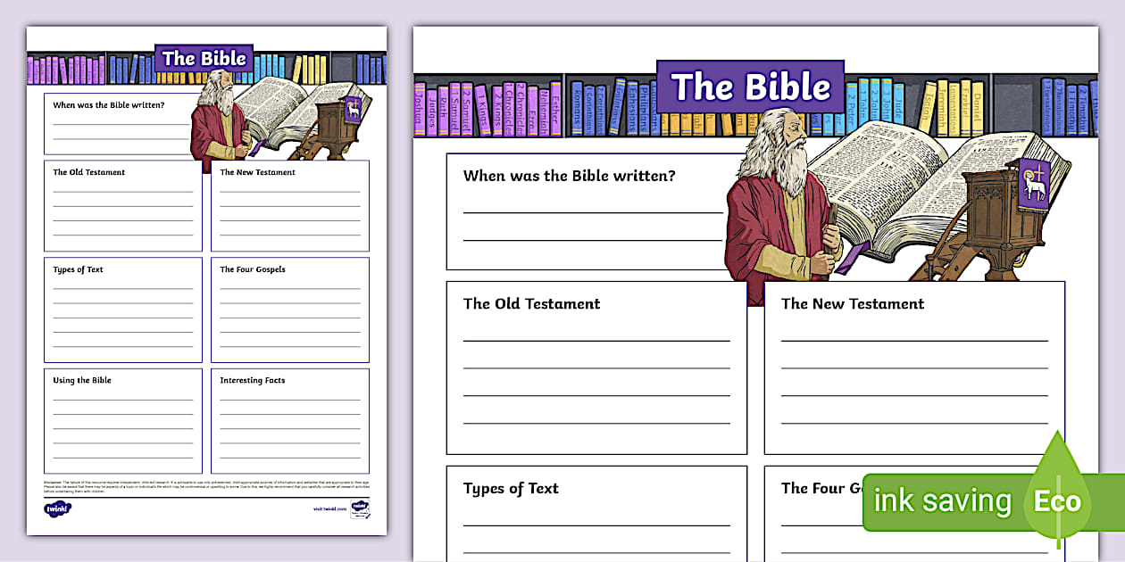 The Bible Fact File Template (teacher made) - Twinkl