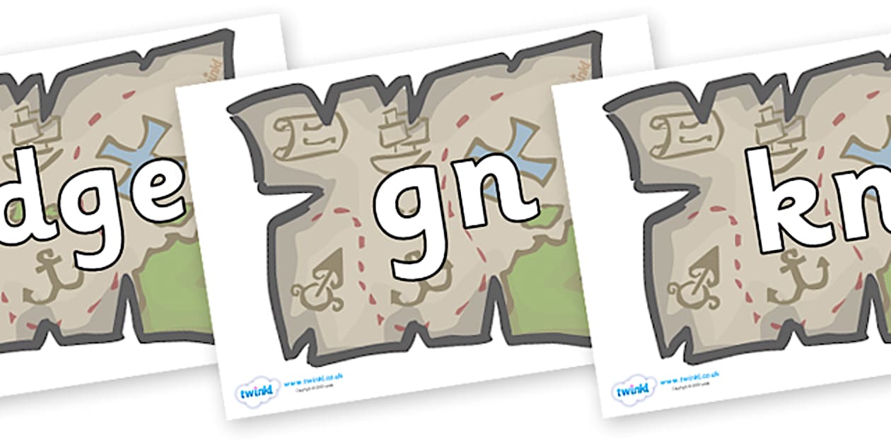 Silent Letters on Treasure Maps (teacher made) - Twinkl