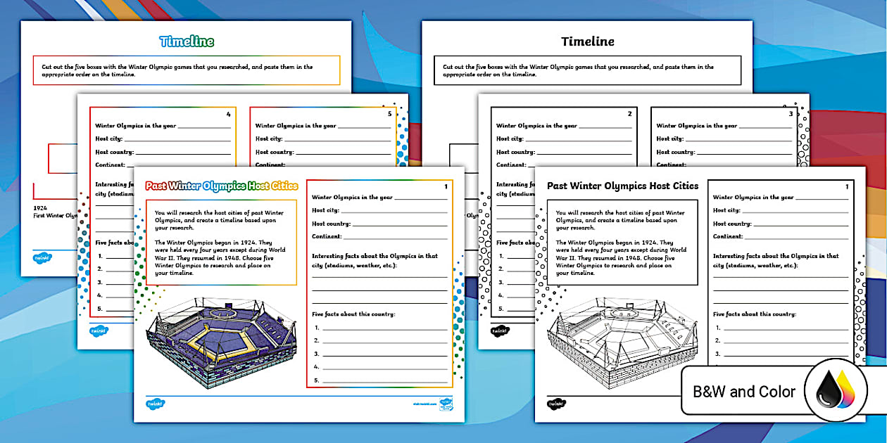 Past Winter Olympics | Research Worksheet | Twinkl