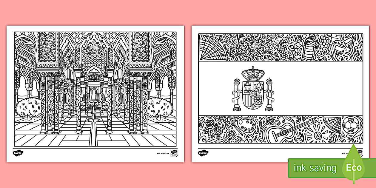 Spain Mindfulness Colouring Sheets - Twinkl