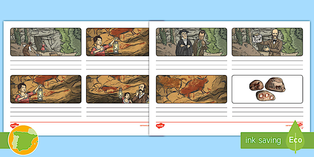 Altamira Cave Paintings Picture Only Sequencing Cards - English
