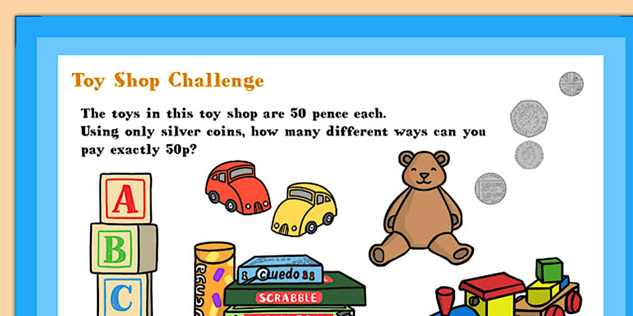 A4 KS1 Toy Shop Maths Challenge Poster (Teacher-Made)