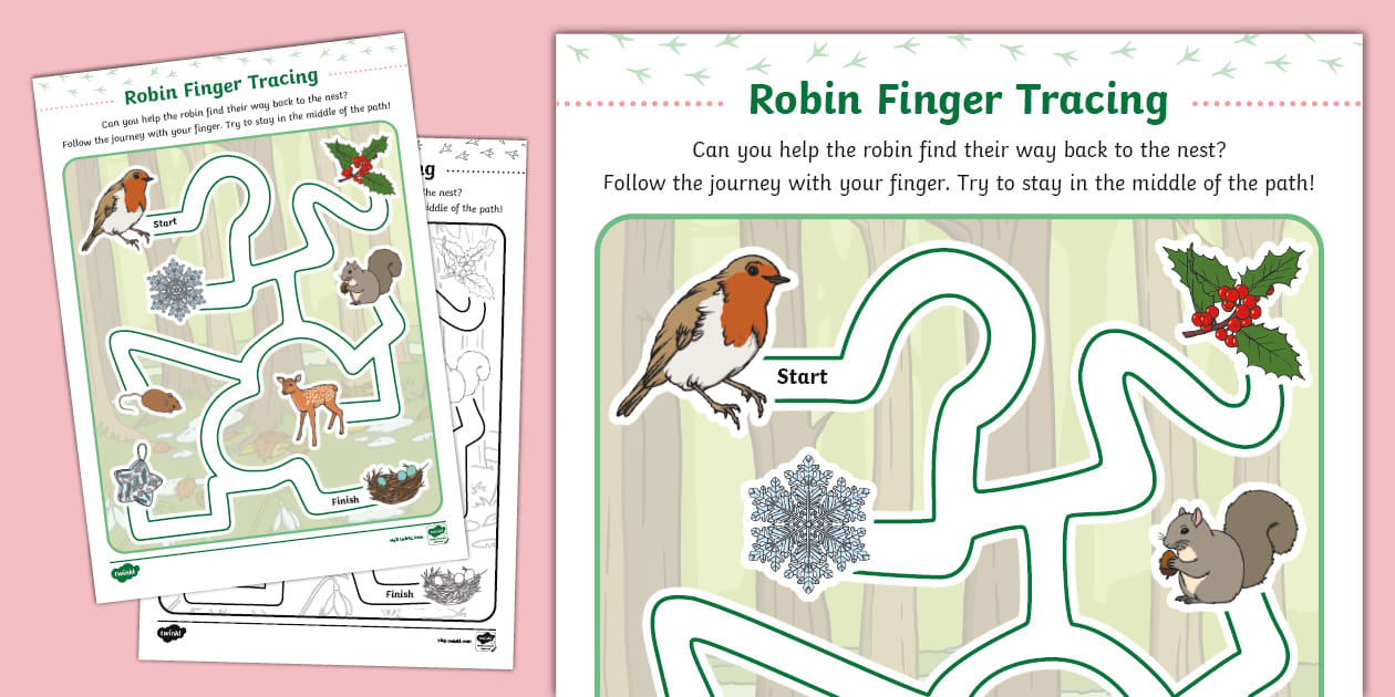 Robin Finger Tracing Activity - Twinkl English - Twinkl
