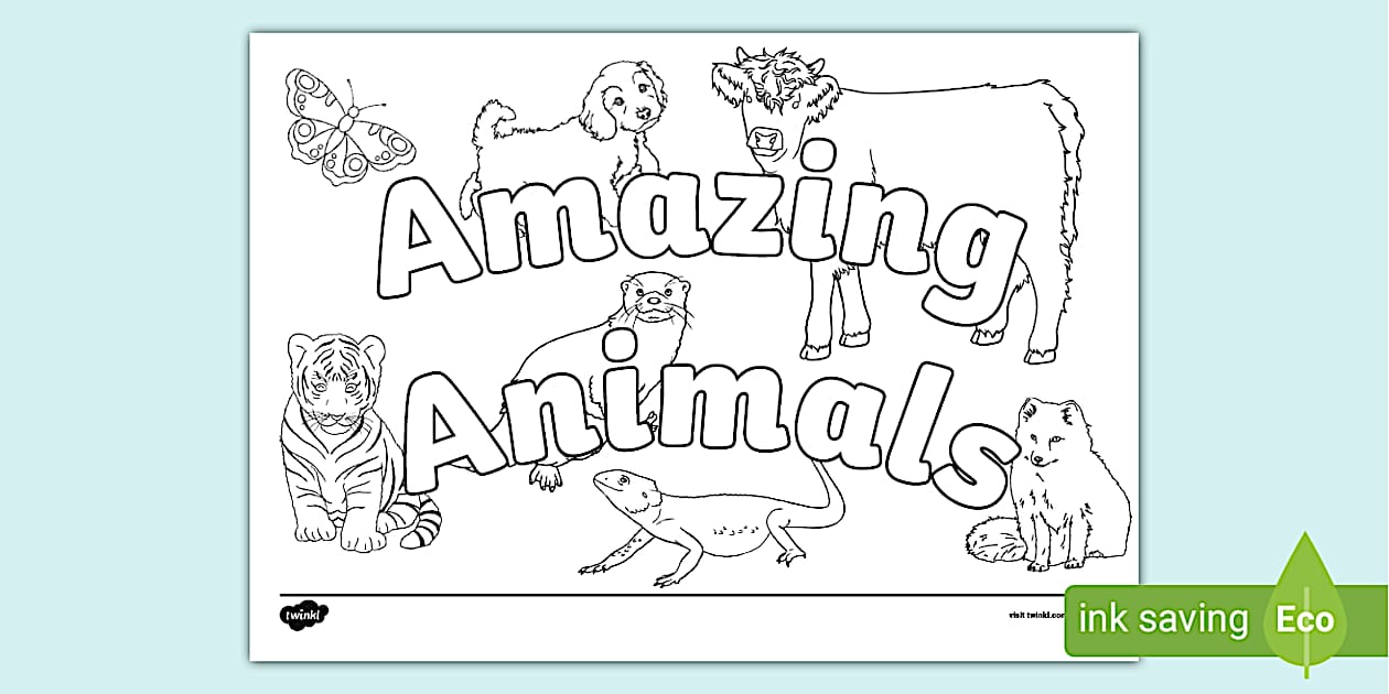 Amazing Animals Colouring Page (teacher made) - Twinkl
