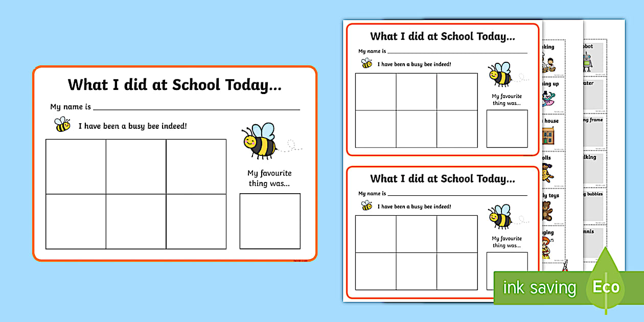 Editable What I Did Today Home Communication Cards for School