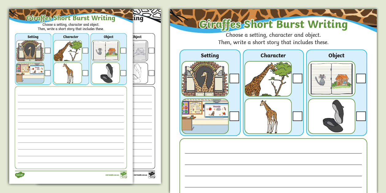 Giraffes Short Burst Writing - Twinkl Writing (teacher made)