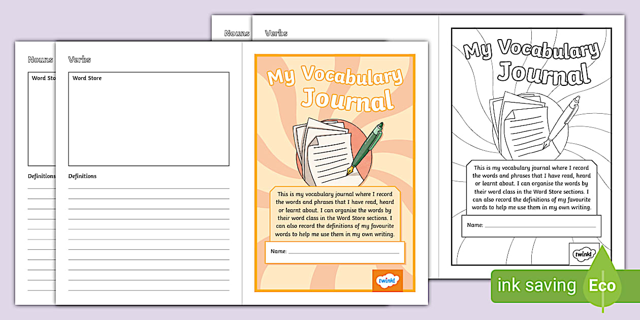 Vocabulary Journal Writing Template (Teacher-Made) - Twinkl