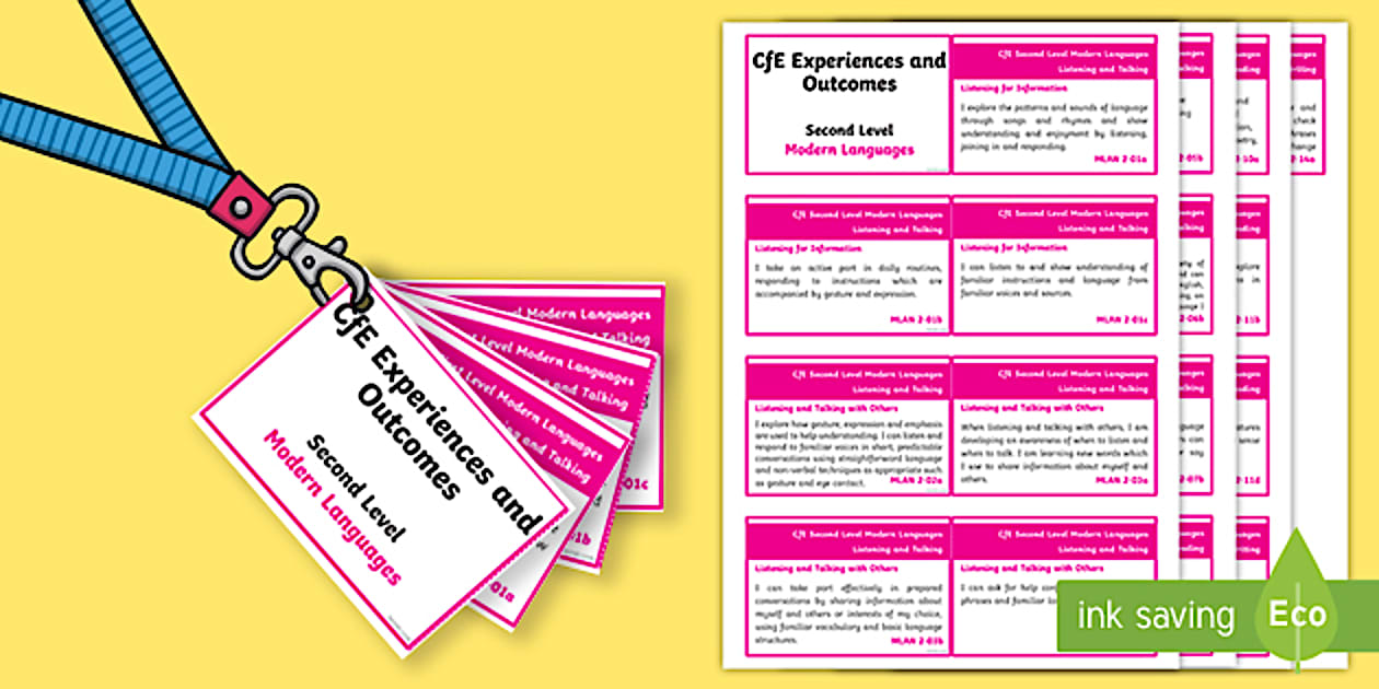Lanyard-Sized CfE Second Level Modern Languages Experiences and ...