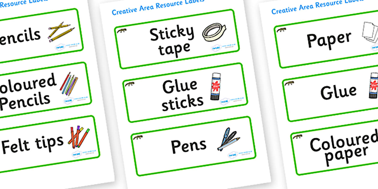 Newt Themed Editable Creative Area Resource Labels - Twinkl