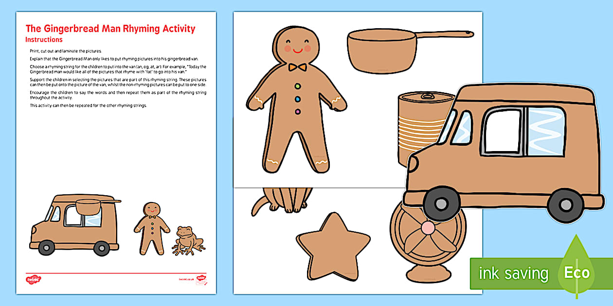 The Gingerbread Man Rhyming Activity Resource Pack - Twinkl