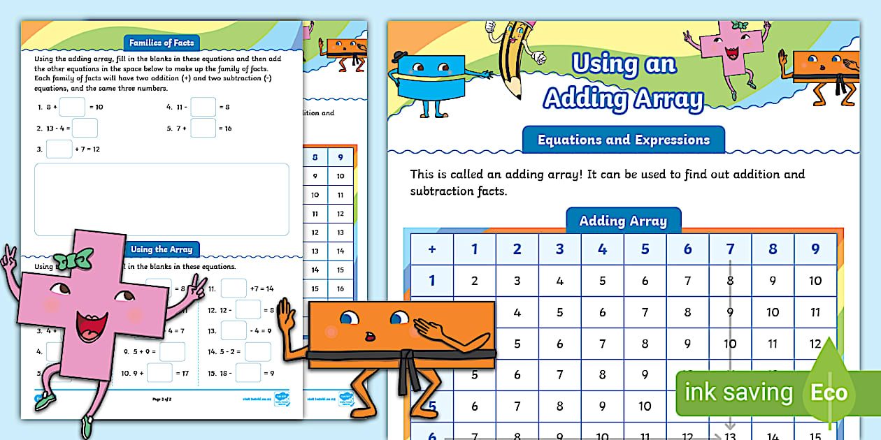Year 3-4 Using an Adding Array Activity Sheet - Twinkl