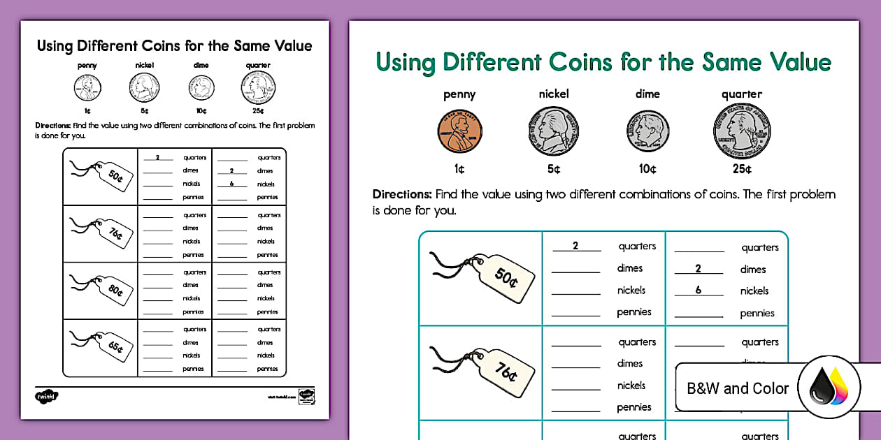 Printable Money Adding Worksheet for Kids | Twinkl USA