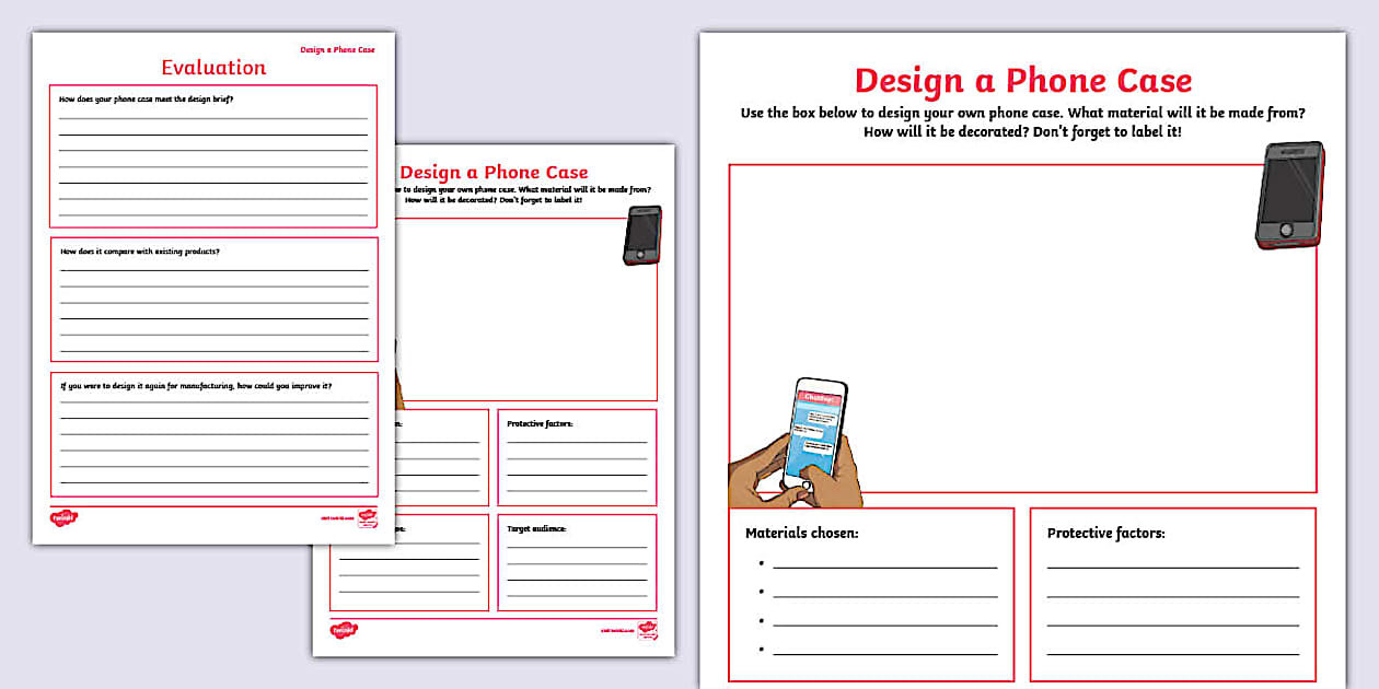 Design Your Own Phone Case Worksheet (teacher made) - Twinkl