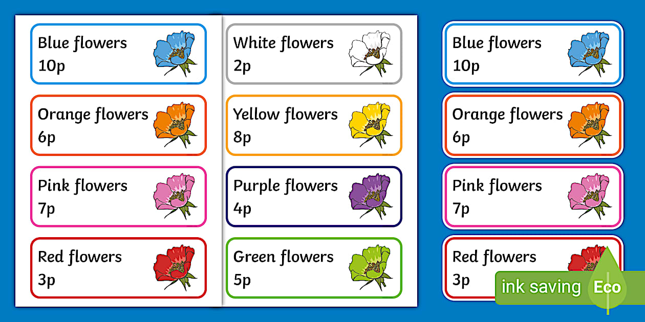 Garden Centre Role-Play Flower Labels | Twinkl - Twinkl