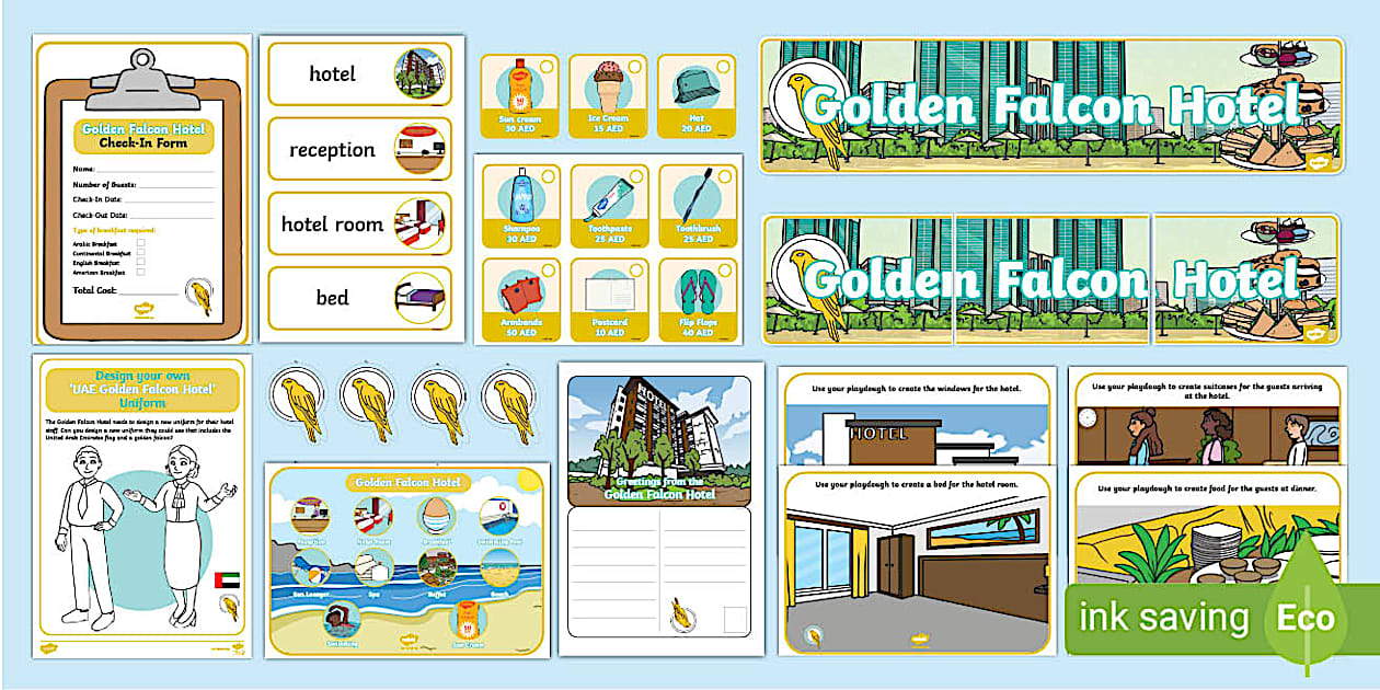Golden Falcon Hotel Role Play Pack (teacher made) - Twinkl