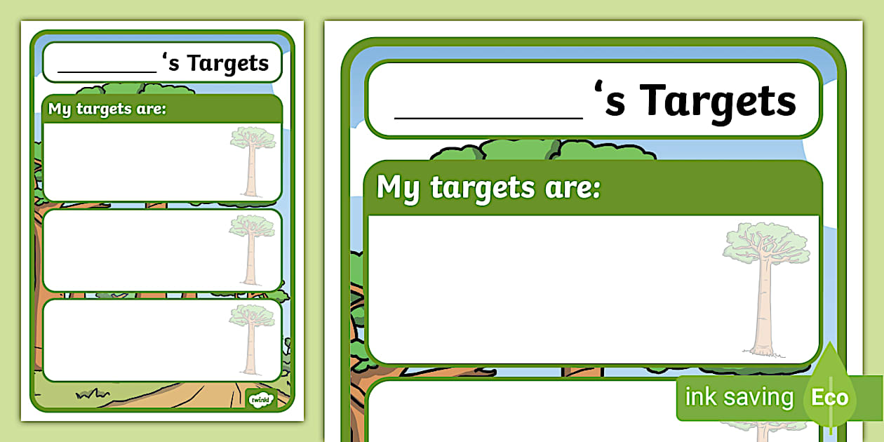 Editable Tree Target Sheet (creat de profesori) - Twinkl